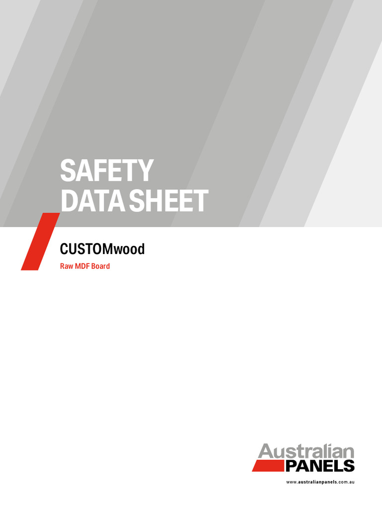 CUSTOMwood MDF Safety Data Sheet | PDF | Formaldehyde | Firefighting