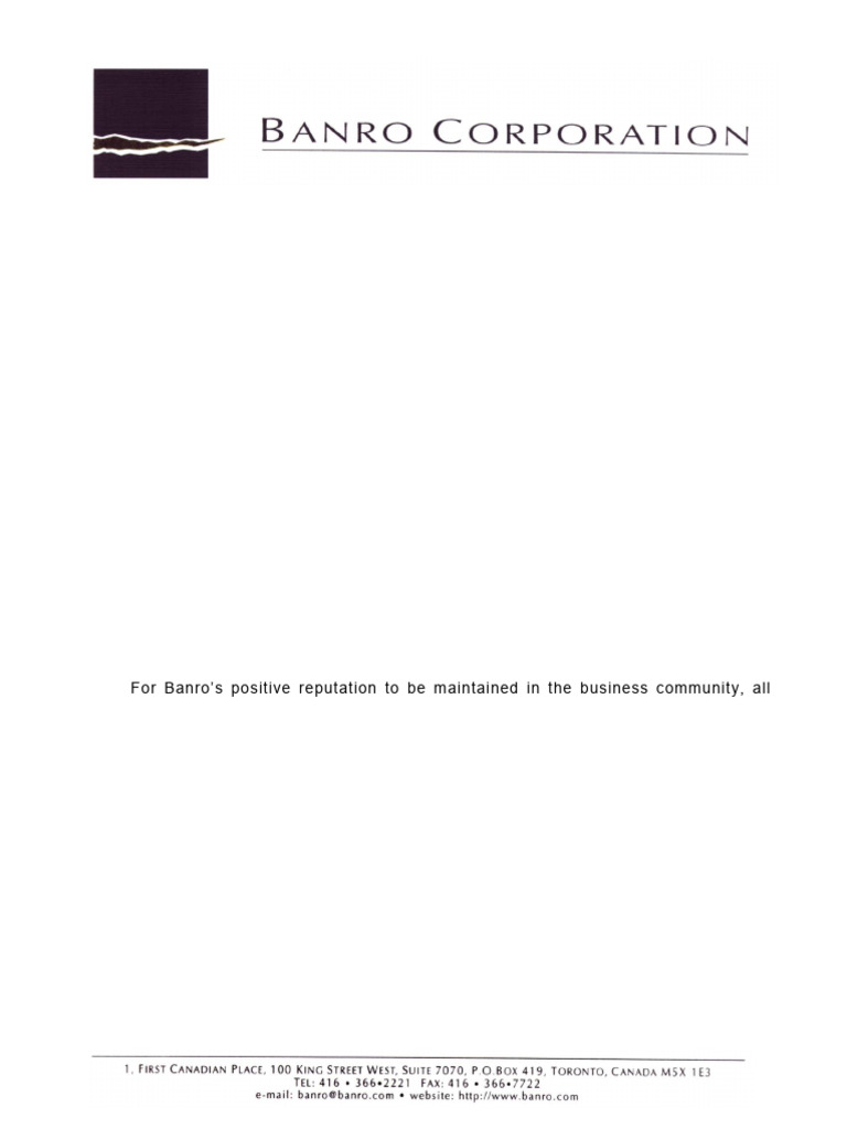 Vendor Engagement Rules for Banro Corp | PDF | Business