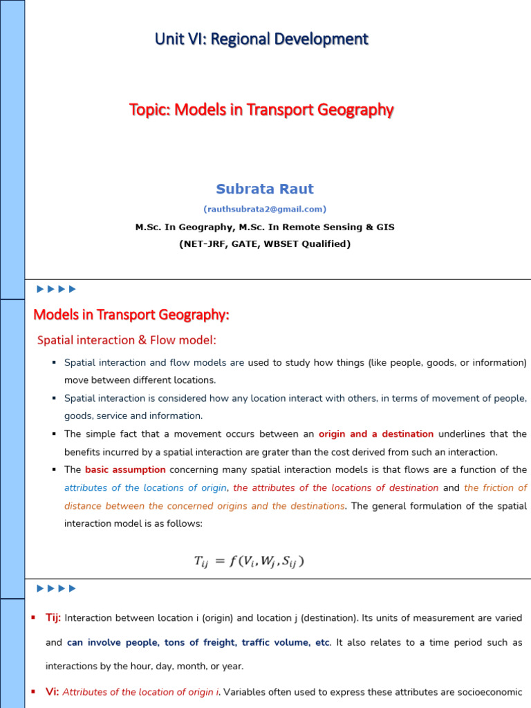 Key Transport Models in Geography | PDF | Gravity | Transport