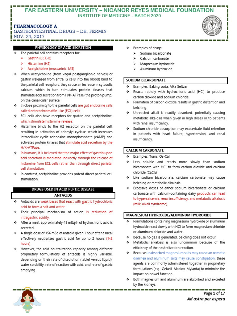 (Pharma B) GIT Drugs-Dr. Fermin (Angel) | PDF | Drugs