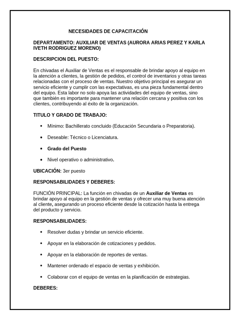 Necesidades de Capacitación | PDF | Salario | Software