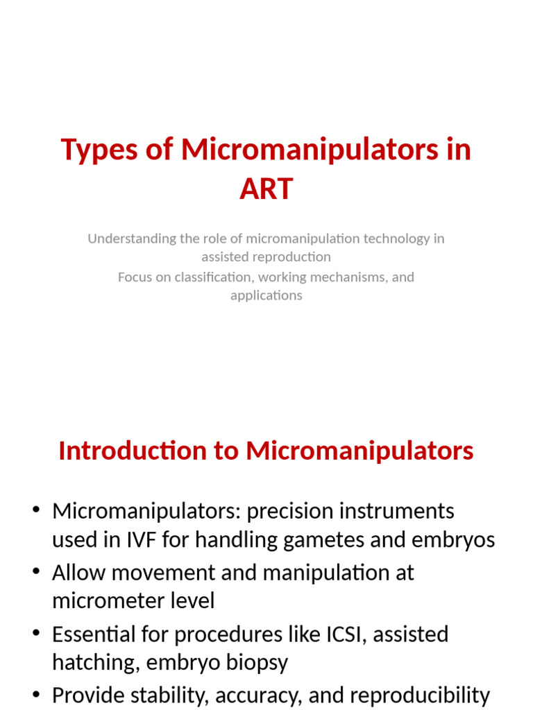 Types of Micromanipulators | PDF | Reproduction