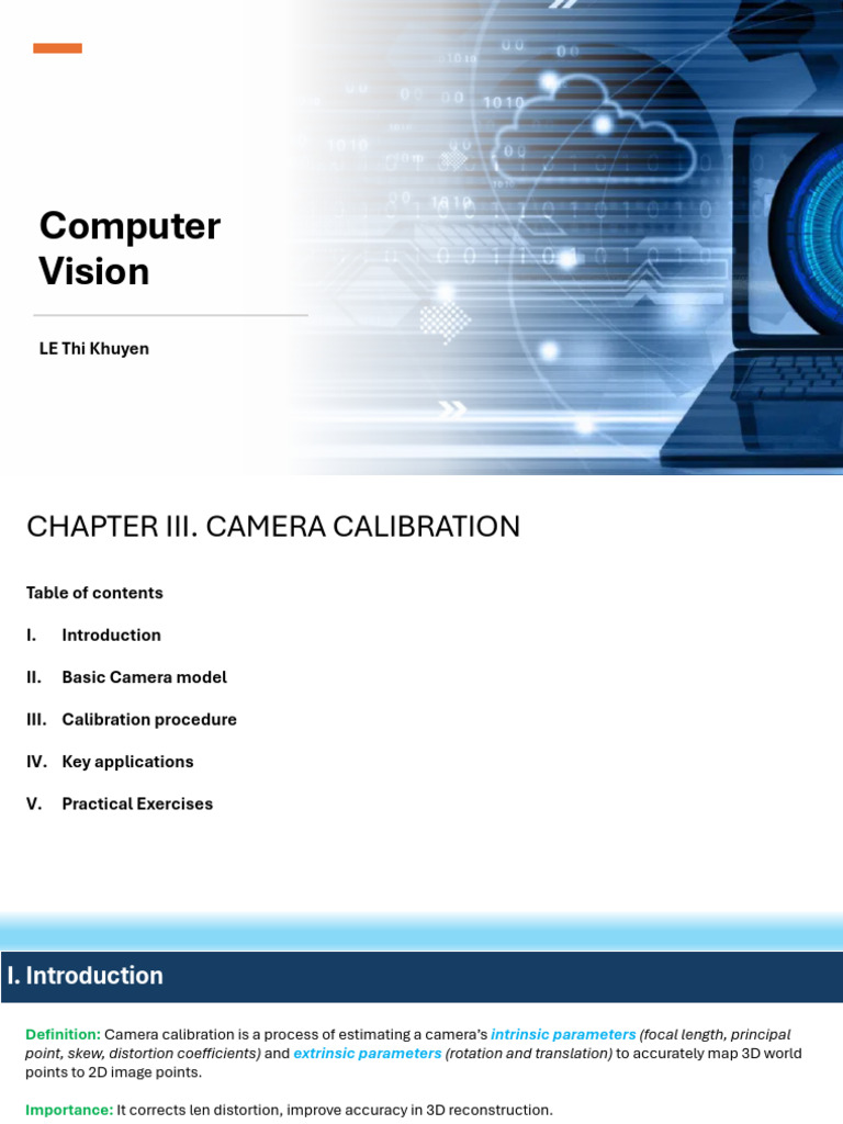 Camera Calibration in Computer Vision | PDF | Applied Mathematics | Algebra