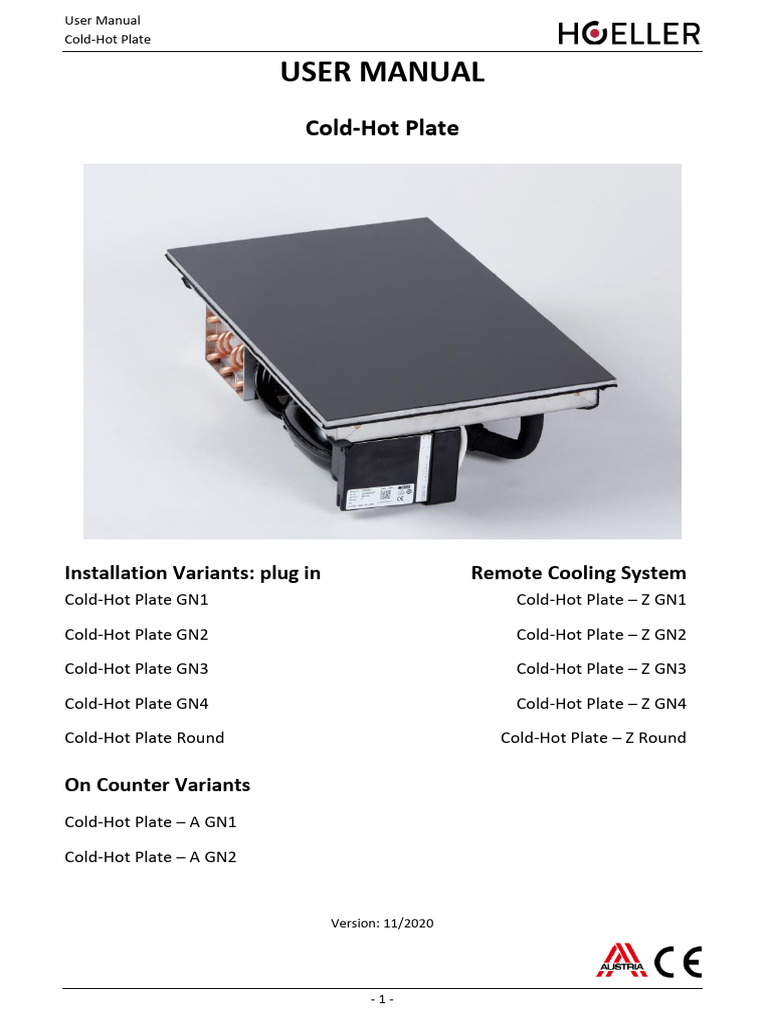 Cold-Hot Plate User Manual Guide | PDF | Safety | Electrical Connector