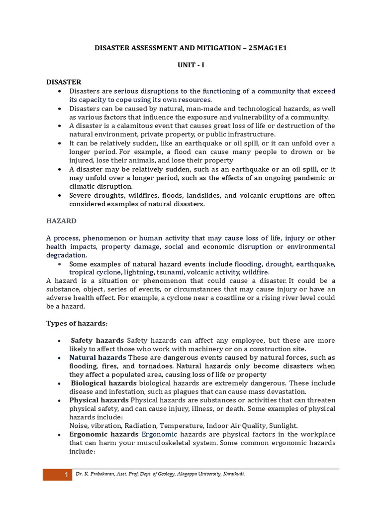 Disaster Assessment and Mitigation Guide | PDF | Natural Disasters ...