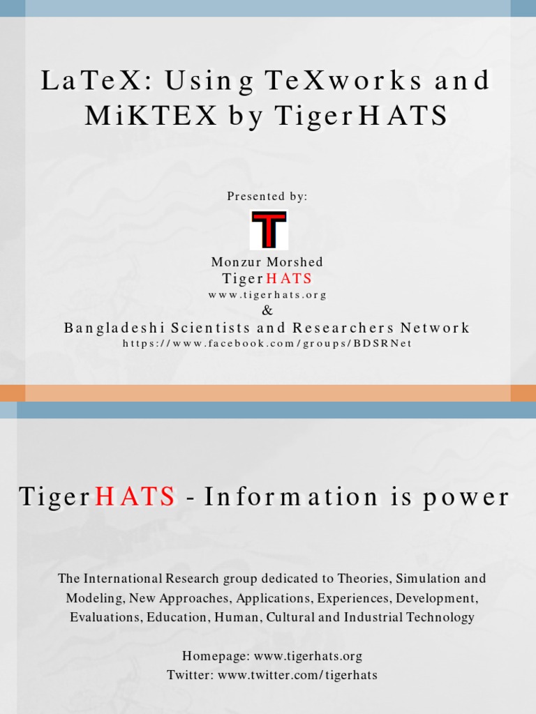 LaTeX: Using TeXworks and MiKTEX by TigerHATS | PDF