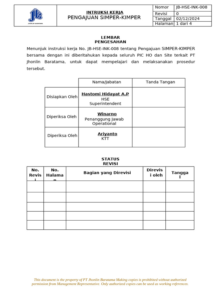 Prosedur Pengajuan SIMPER-KIMPER | PDF