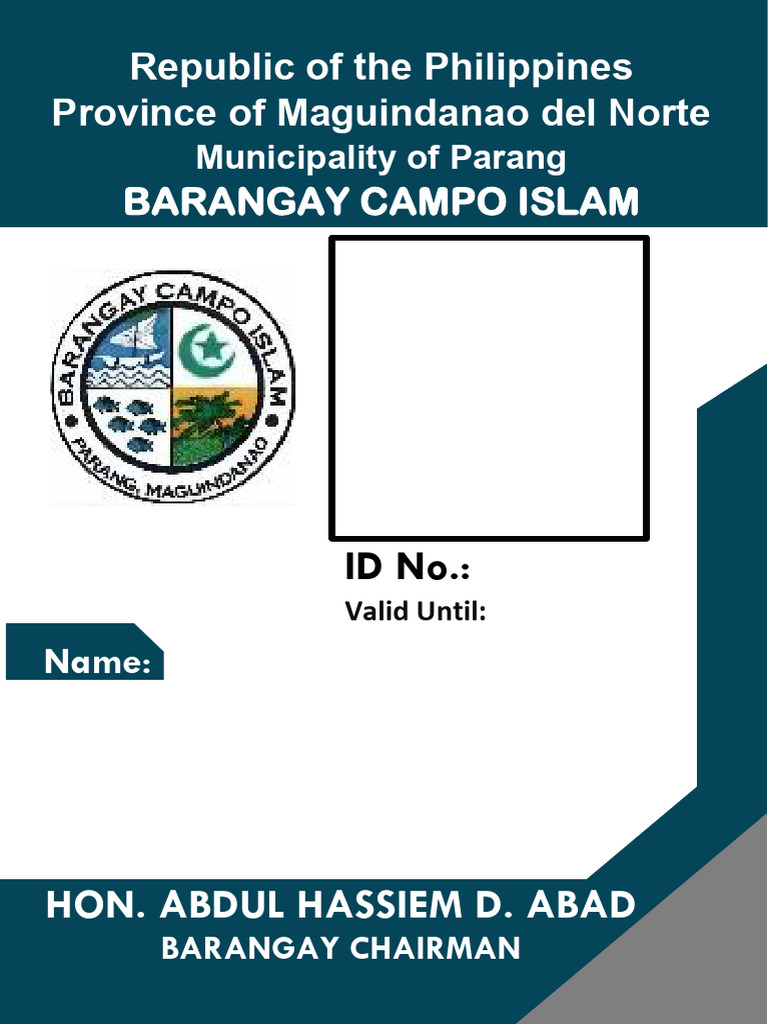 Barangay Chairman ID Card Template | PDF
