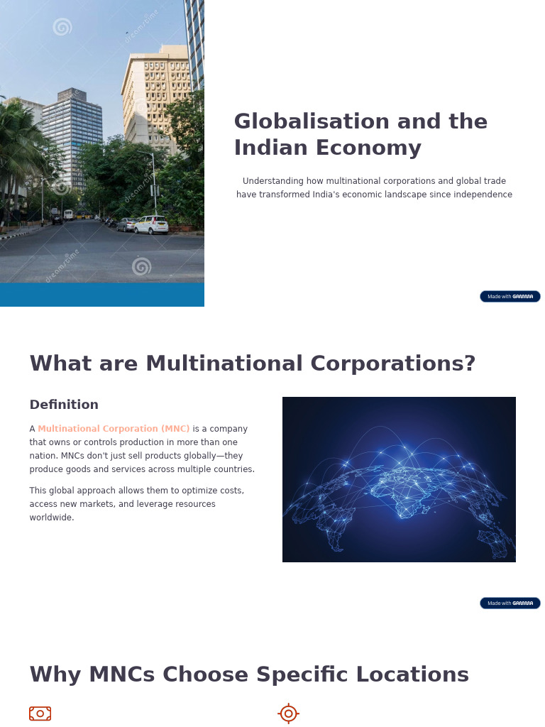 Globalisation's Impact on India's Economy | PDF | Multinational ...