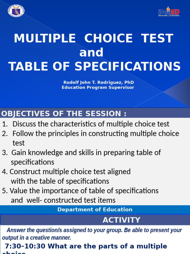 Multiple Choice Test Construction Guide | PDF | Multiple Choice