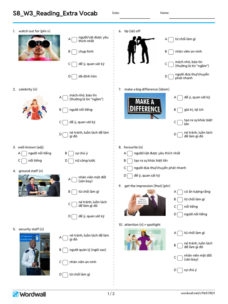 Reading Extra Vocab | PDF