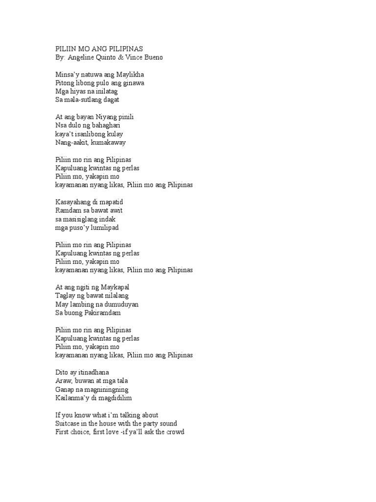 Piliin Mo Ang Pilipinas | PDF