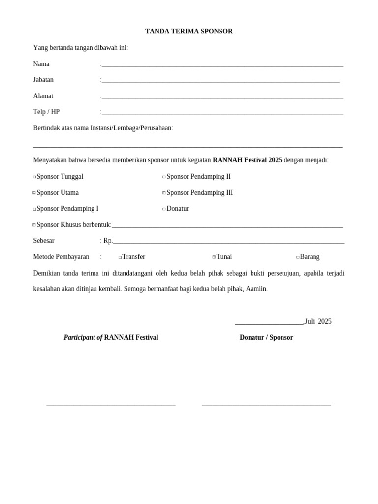 Kuintasi Tanda Terima Proposal | PDF