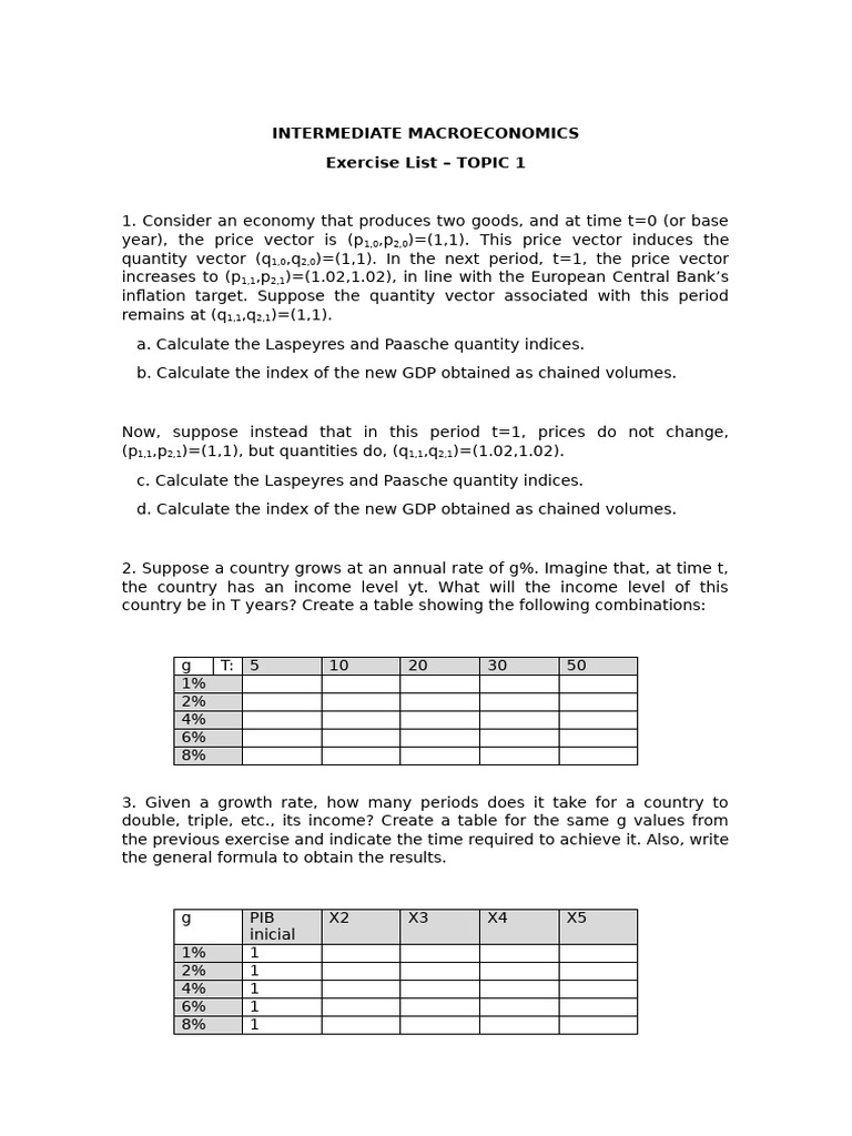 Problem Set 1 Topic 1 Intermediate Macro | PDF
