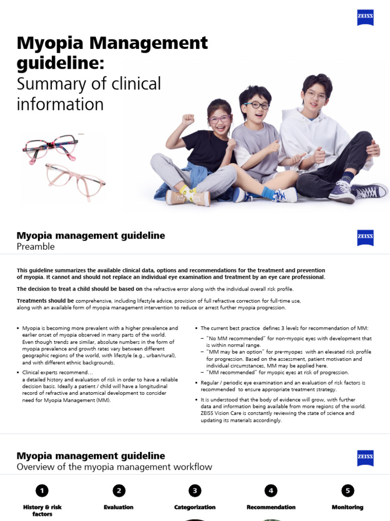 Zeiss Myopia Management Guideline | PDF | Myopia | Human Eye