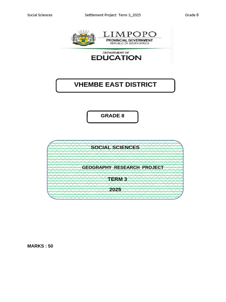 Grade 8 Settlement Research Project | PDF | Land Use | Natural Environment