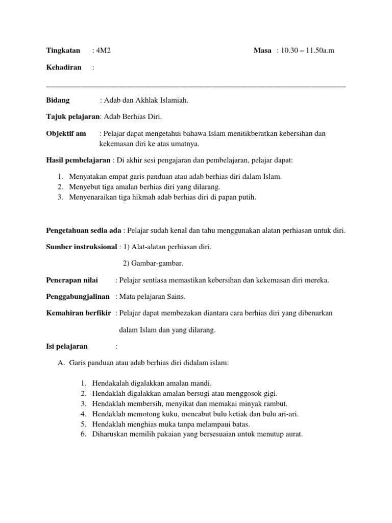 Adab Berhias Diri | PDF | Pengembangan Diri | Sains & Matematika