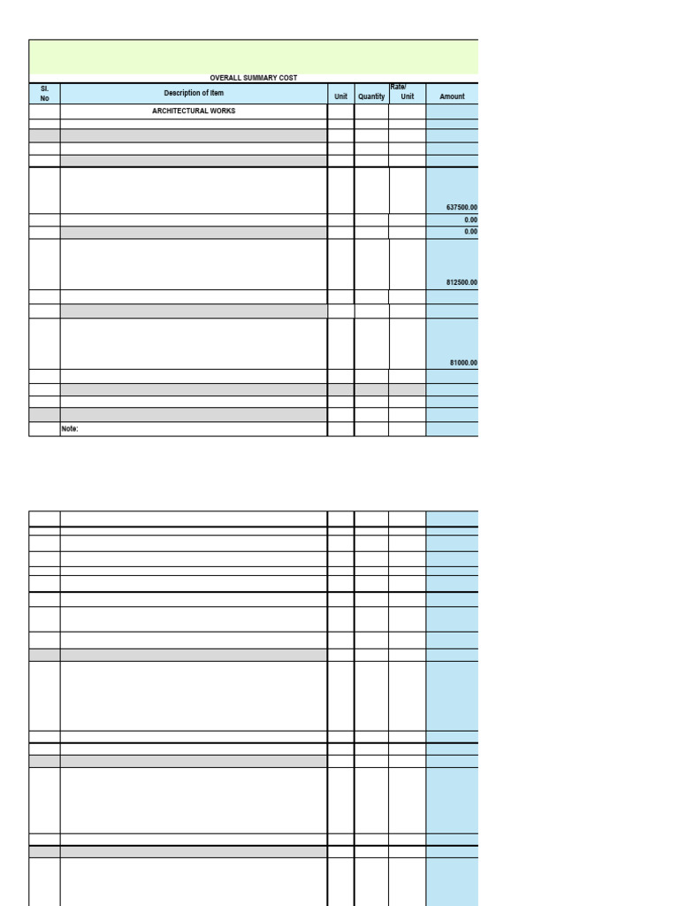 Madhusudan Residence Archtectural Boq | PDF | Masonry | Paint