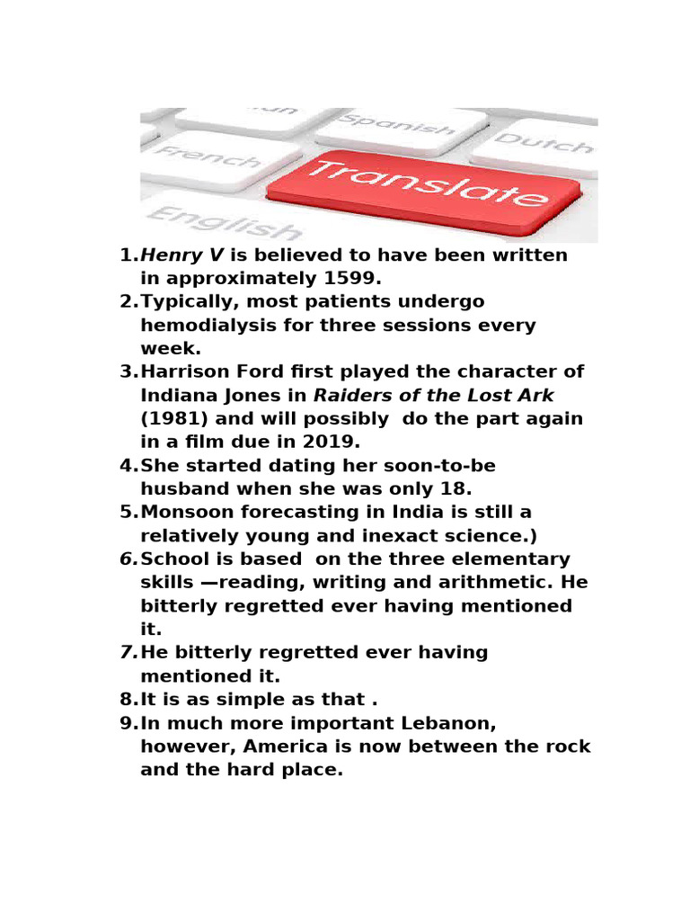 1st Translation List | PDF