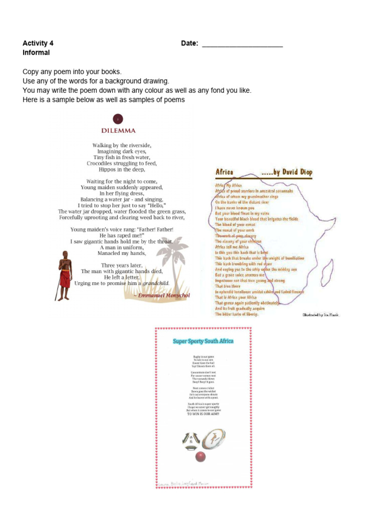 Activity - Copy The Poem | PDF