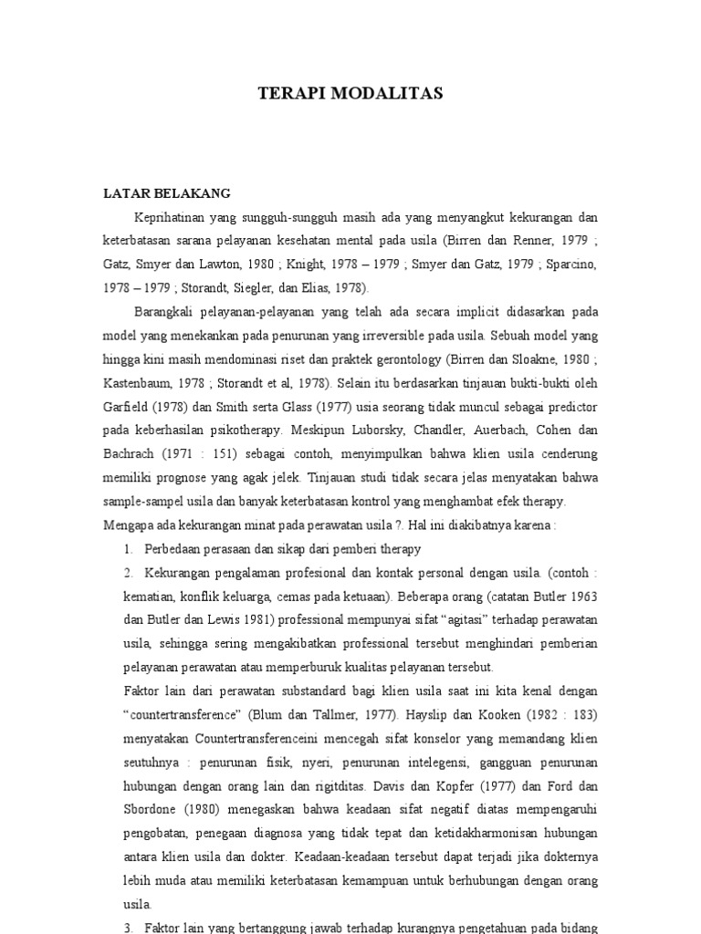 Terapi Modalitas Lansia | PDF