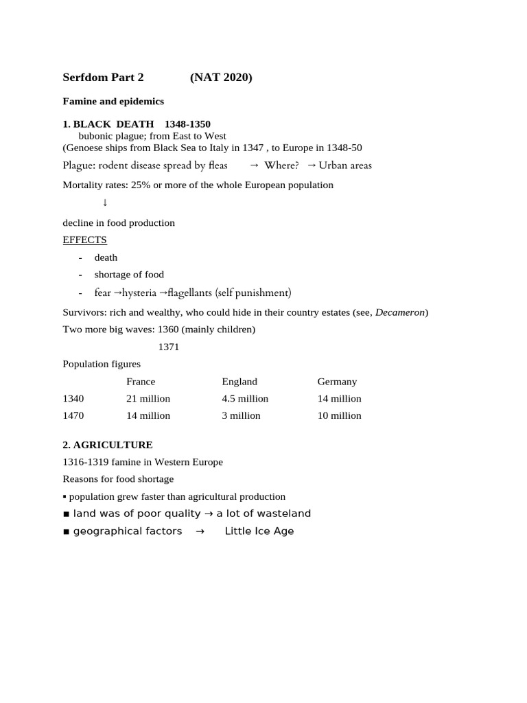 Unit 10 Serfdom Part 2 (NAT 2020) | PDF | Taxes