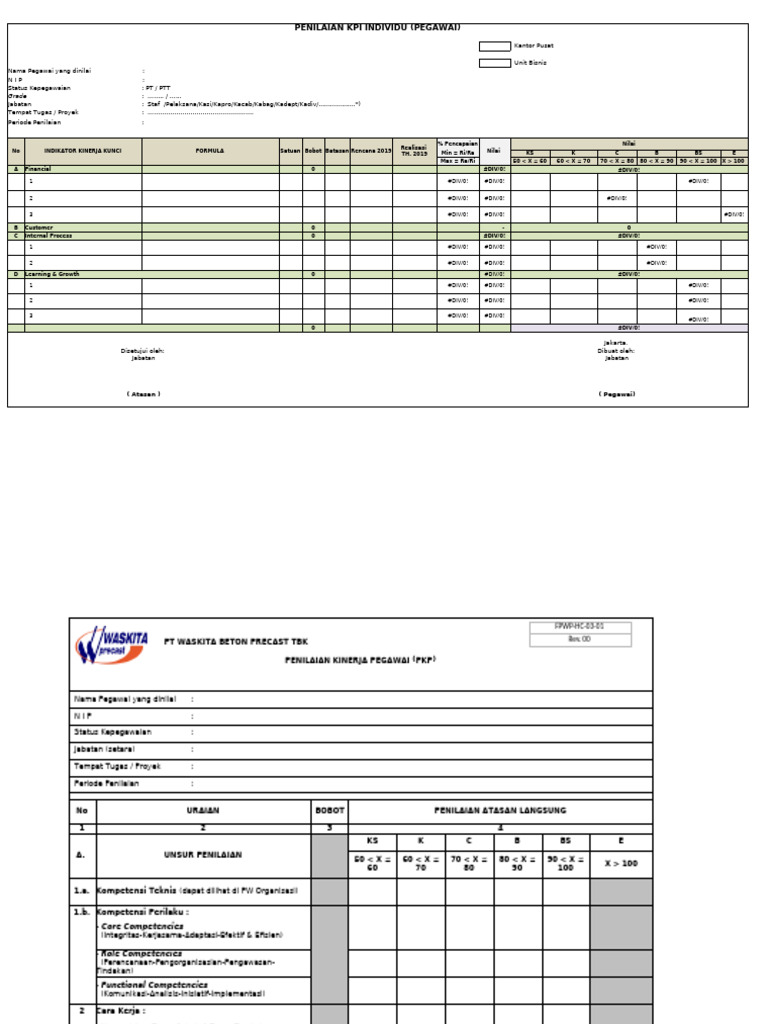 Form Kpi & PKP | PDF