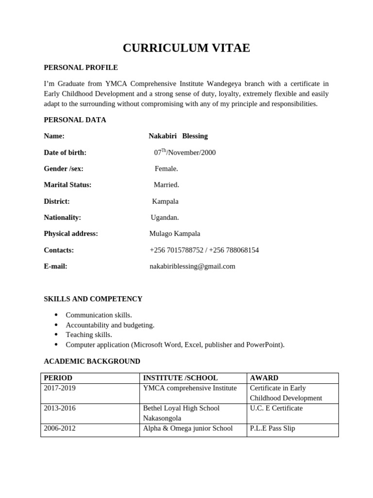 Application CV Sample | PDF | Learning