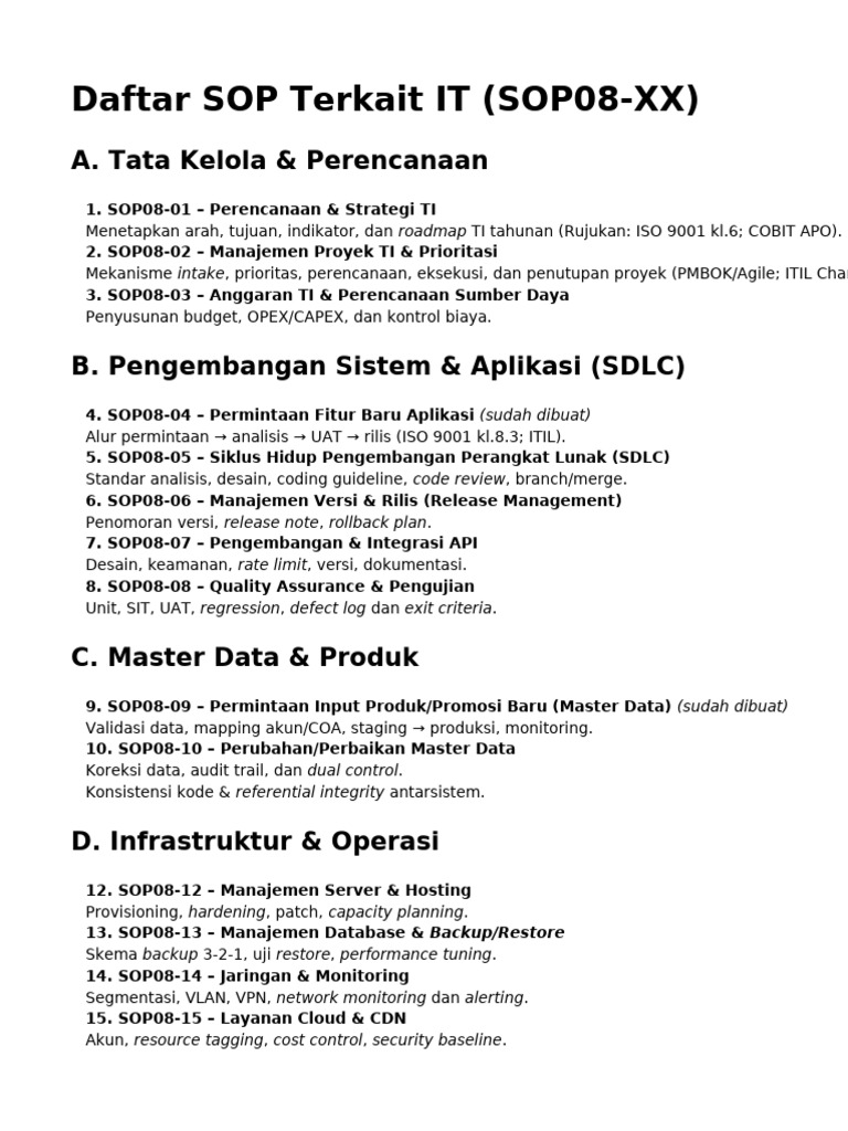 List Sop | PDF
