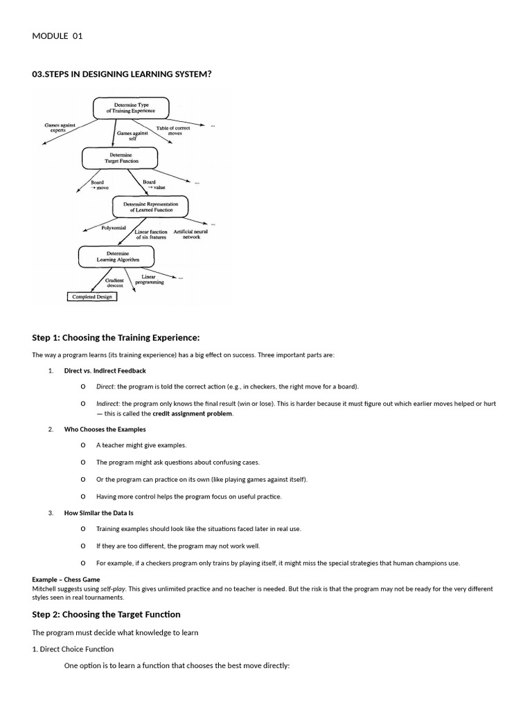 Designing Learning Systems in AI | PDF | Machine Learning | Learning