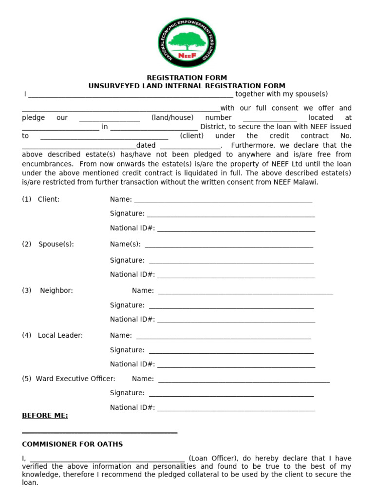4.8 Affidavit Form - NEEF | PDF | Credit | Finance & Money Management