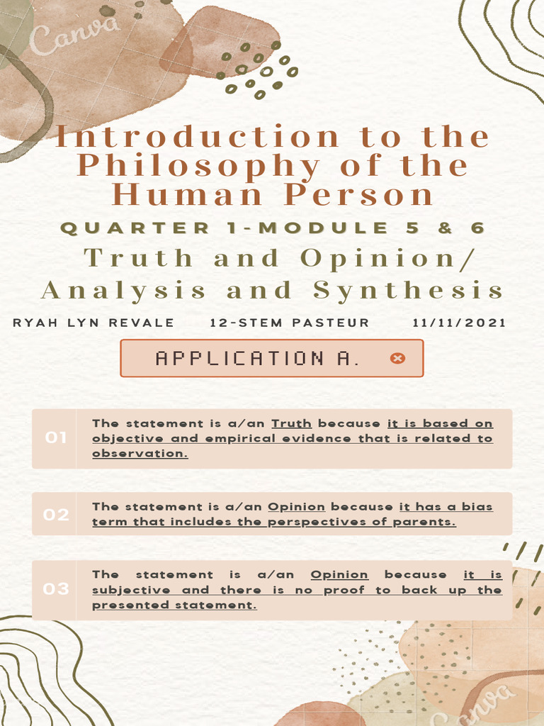 Introduction To The Philosophy of The Human Person Quarter 1 - Module 5 ...