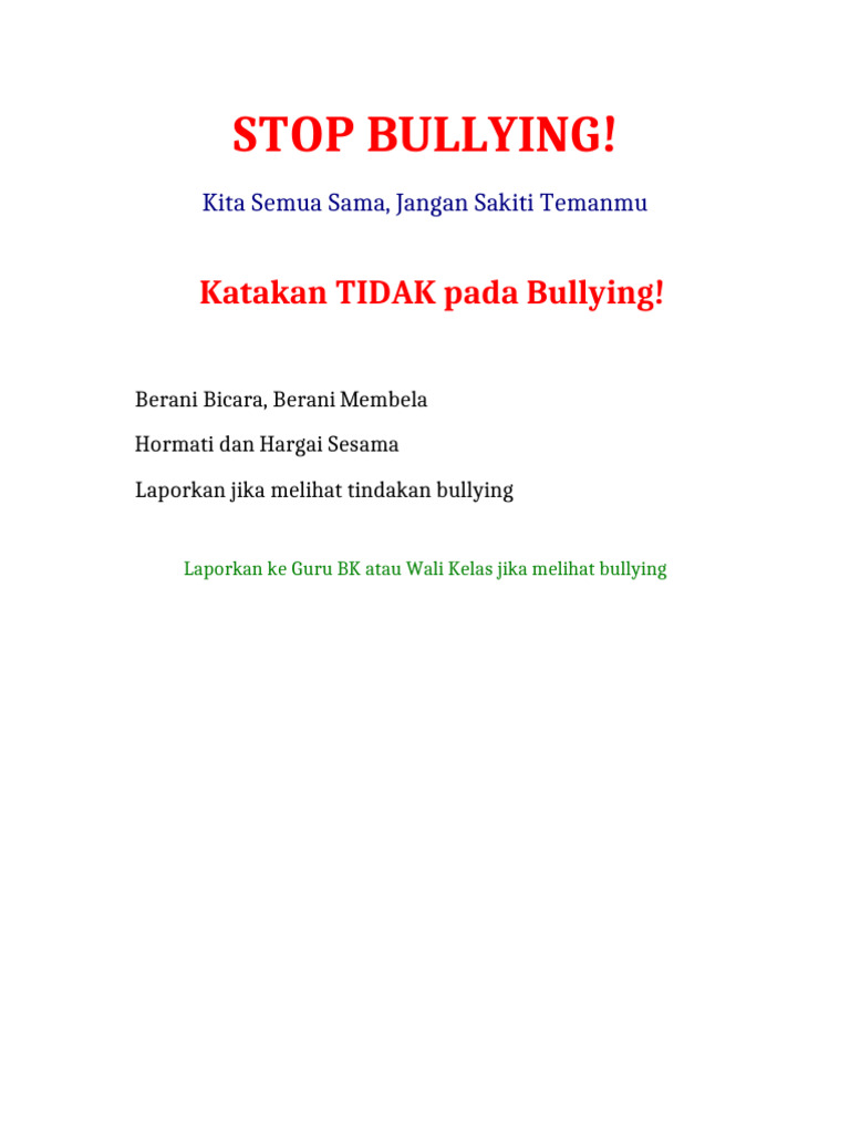 Poster Anti Bullying | PDF