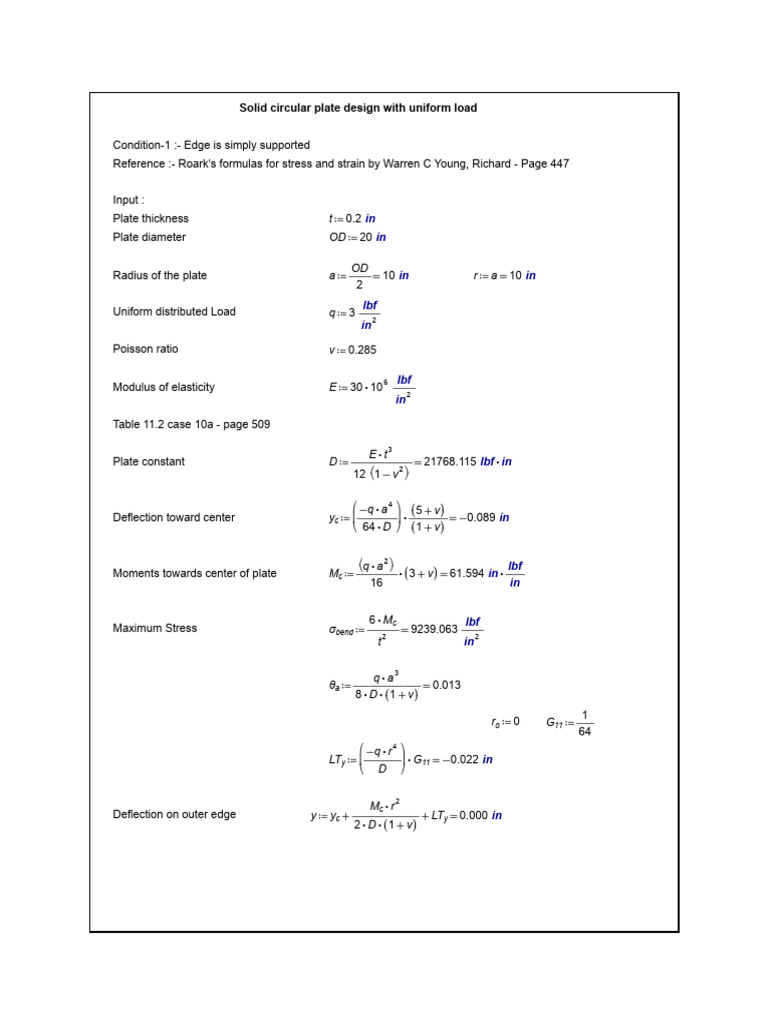 Solid Plate Design Load Analysis | PDF | Young's Modulus | Elasticity ...