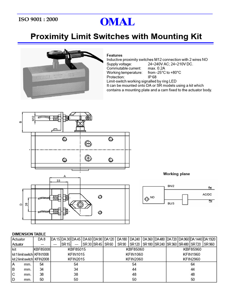 Proximity Limit Switches with Kit | PDF | Switch | Alternating Current