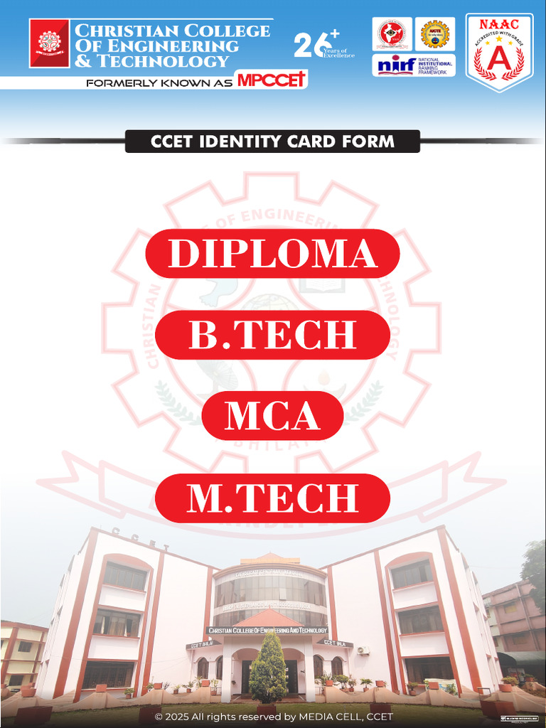 Ccet Identity Card Form 2025 | PDF