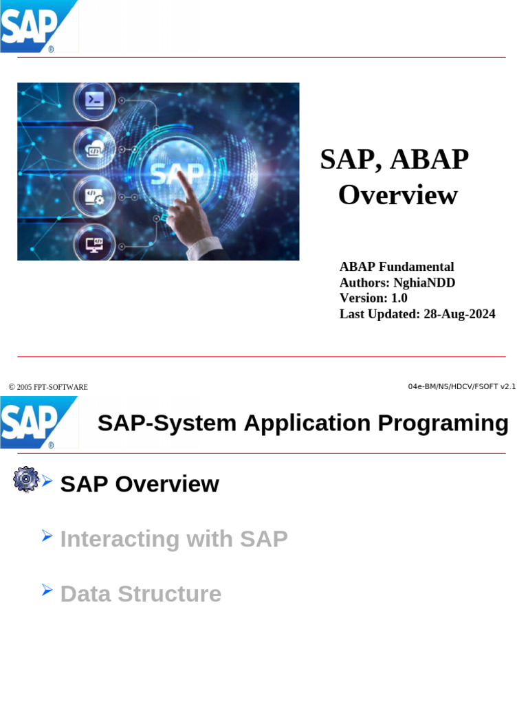 ABAP Unit 1 - SAP, ABAP Overview | PDF | Sap Se | Computer Programming