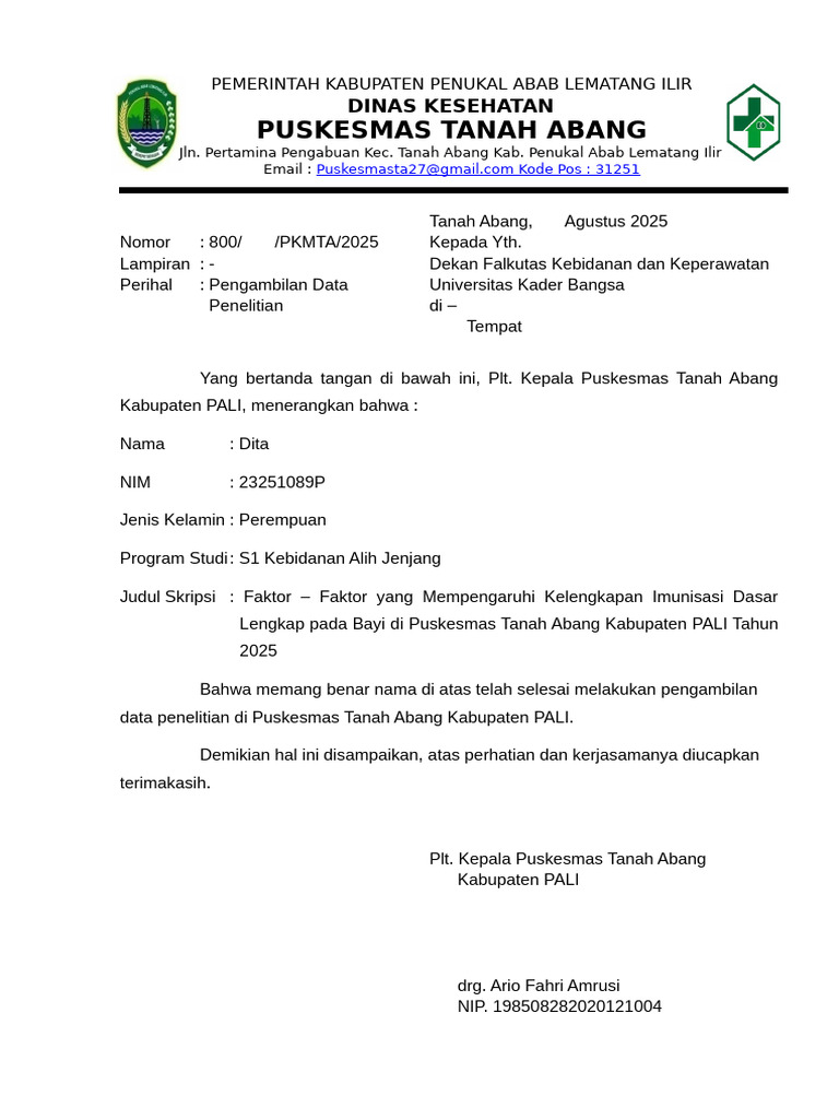 Pengambilan Data Penelitian Kebidanan 2025 | PDF