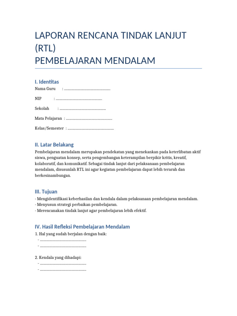Laporan RTL Pembelajaran Mendalam | PDF