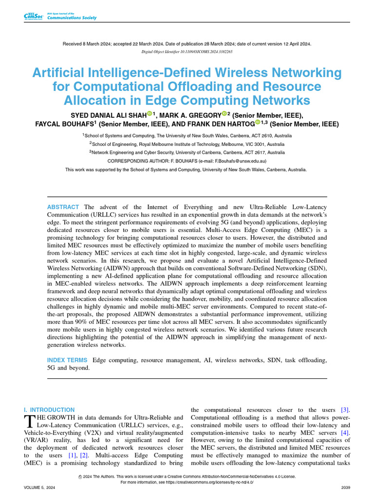 Artificial Intelligence-Defined Wireless Networking For Computational Offloading and Resource ...