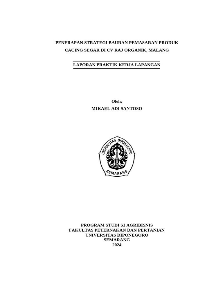 Format Laporan PKL | PDF