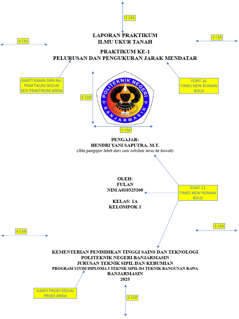 Format Laporan Praktikum Ilmu Ukur Tanah - HYS - 2025 | PDF