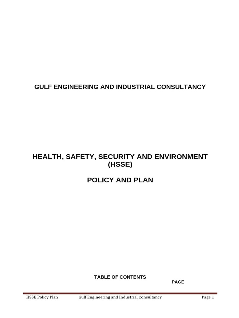 KAHRAMAA HSE Policy Plan | PDF | Occupational Safety And Health | Risk