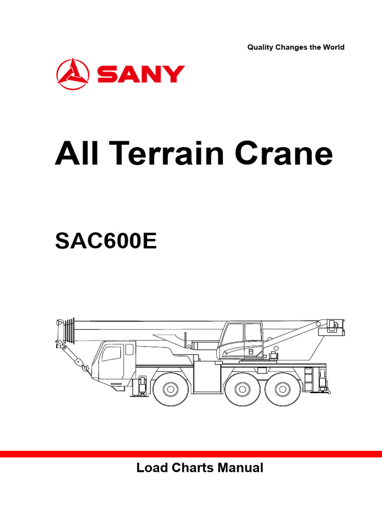 SAC600E Crane Load Charts Manual | PDF | Crane (Machine) | Wound