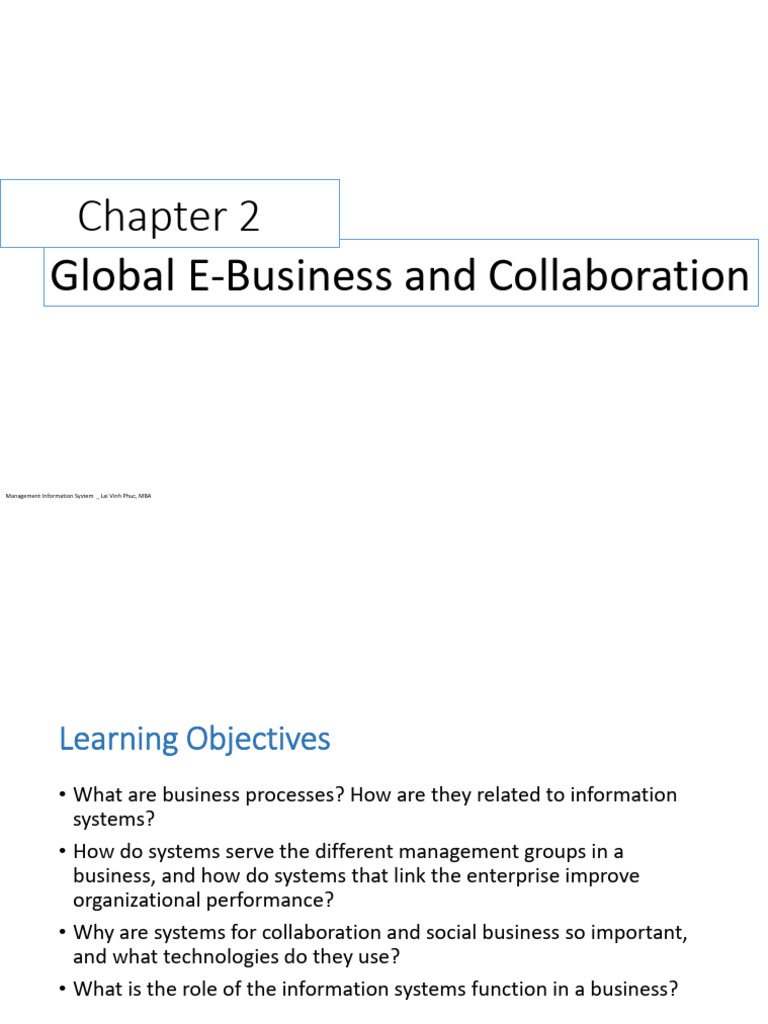 Chapter 2 Global E-Business & Collaboration | PDF | Business Process | Management Information System