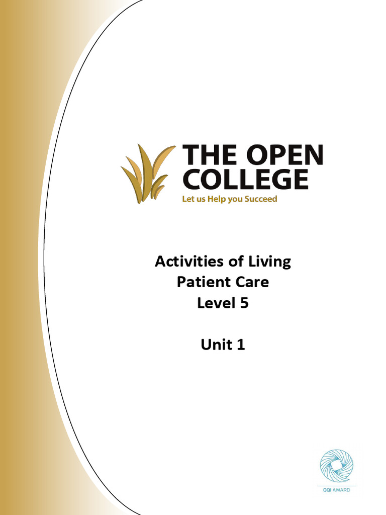 Activities of Living Patient Care - Unit 1v2 | PDF | Nursing | Medical ...
