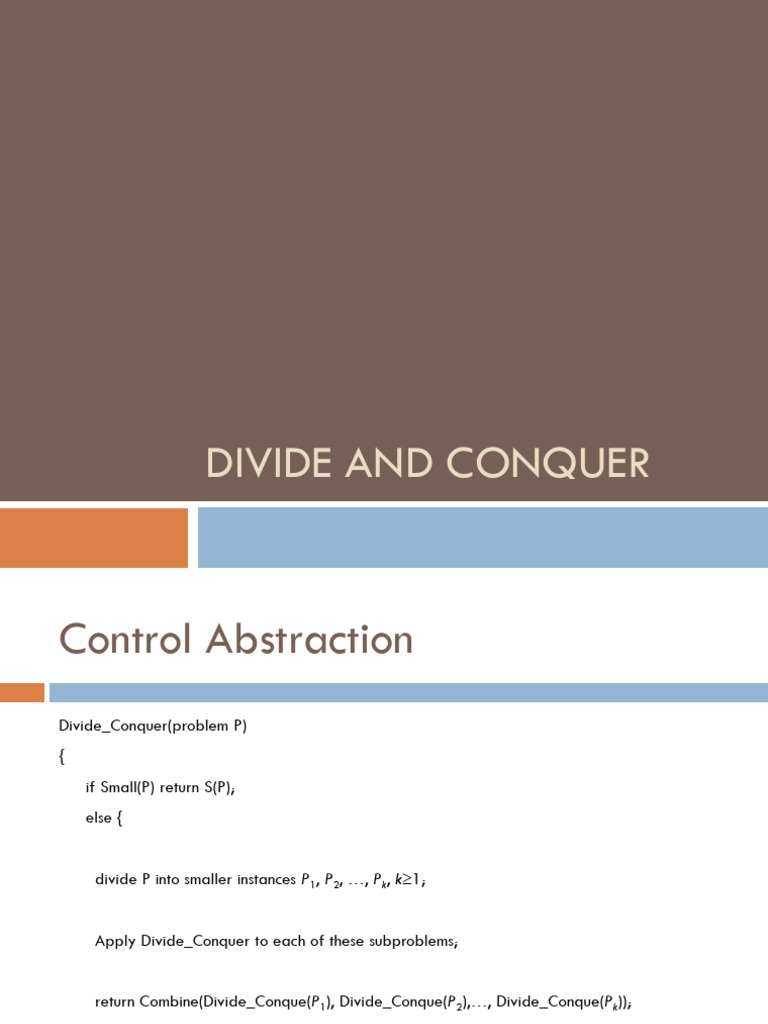 Divide and Conquer Algorithms Explained | PDF | Mathematics | Discrete ...