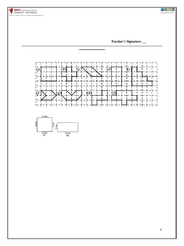 PT2 Revision Worksheet Math | PDF | Area | Length