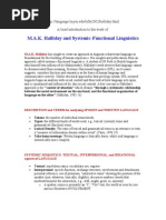 Halliday's Model | PDF | Linguistics | Language Mechanics