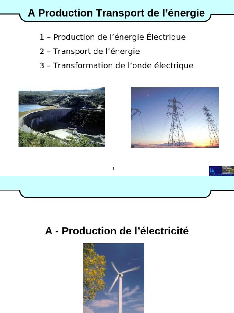 Production et transport d'énergie électrique | PDF | Économie ...